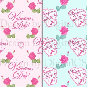 Valentines Day Digital Paper Pack Digital Paper Hearts Digital Paper ...