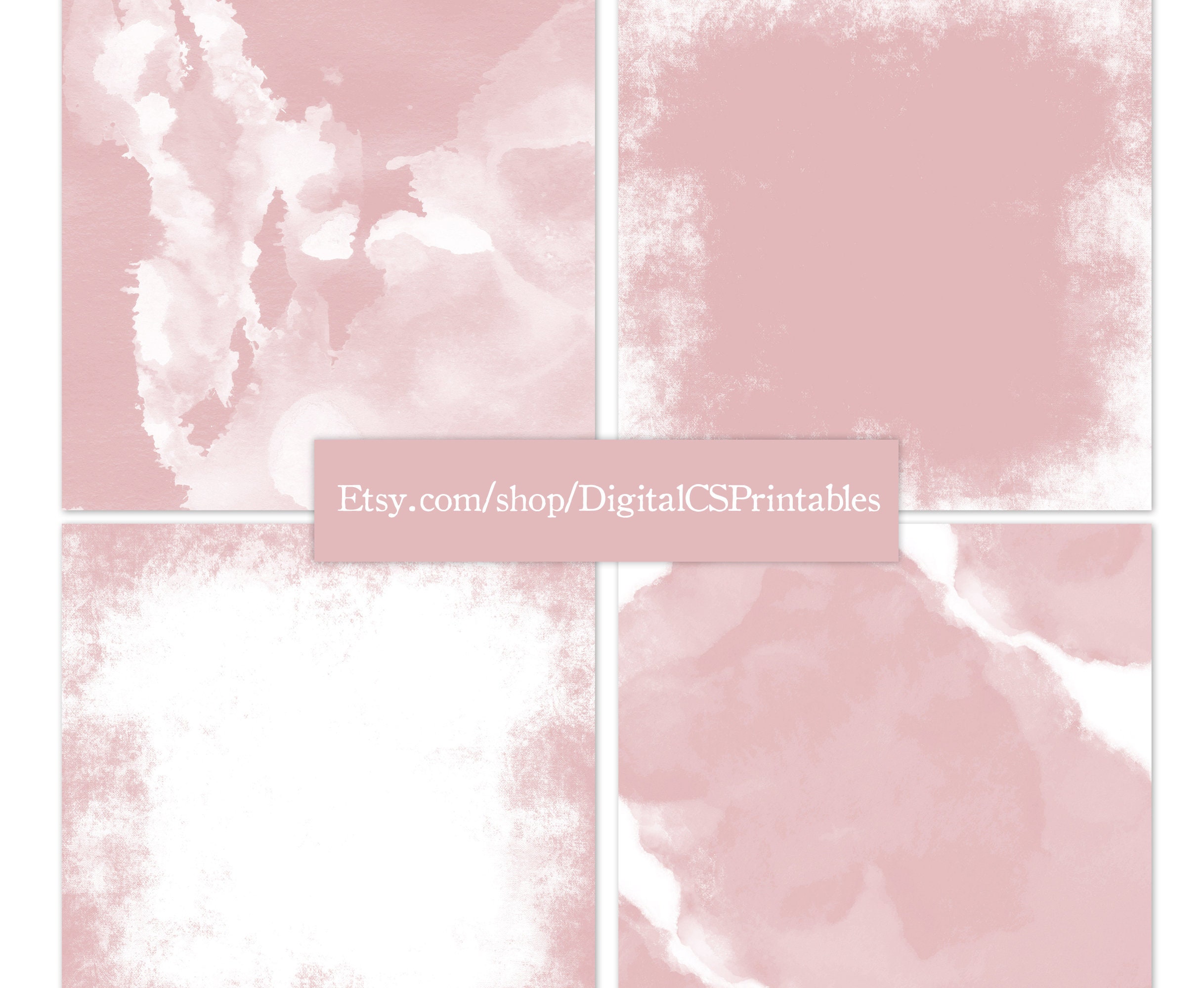 Dusty Rose Digital Paper Dusty Pink Watercolor Papers Commercial Use ...