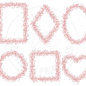 Rose Gold Glitter Frames Clipart Borders Pink Glitter Confetti - Etsy