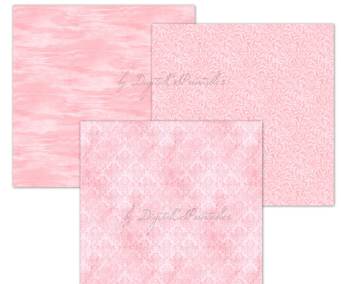 Pink Watercolor Digital Papers Textured Digital Paper Pink Backgrounds ...