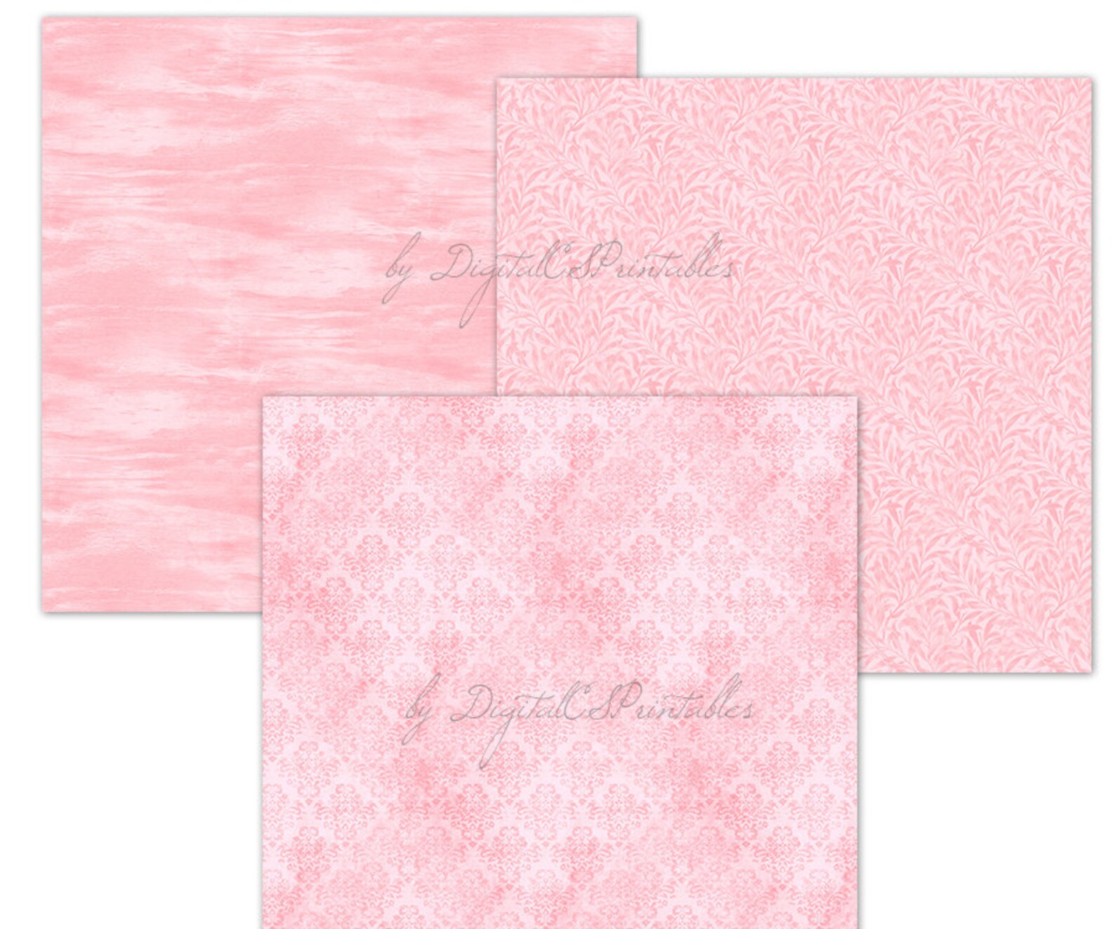 Pink Watercolor Digital Papers Textured Digital Paper Pink Backgrounds ...