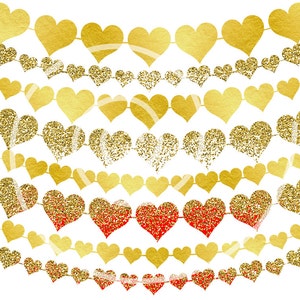 Heart Clipart Valentines Day Clipart Love Clipart Bunting Gold Foil ...