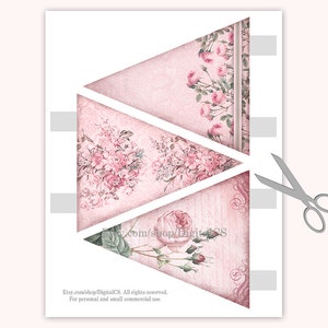 Printable Bunting Garland Shabby Chic Cottage Chic French Country ...