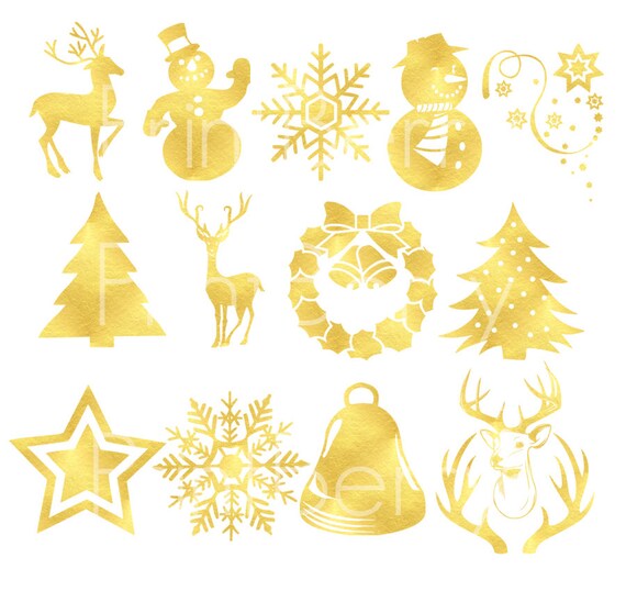 Gold Christmas Clipart Christmas Clipart Holiday Clipart Gold | Etsy