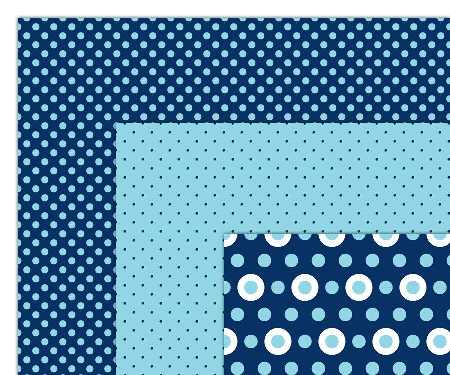 Blue Chevron Digital Paper Navy Blue Digital Paper Pack Polka Dots ...