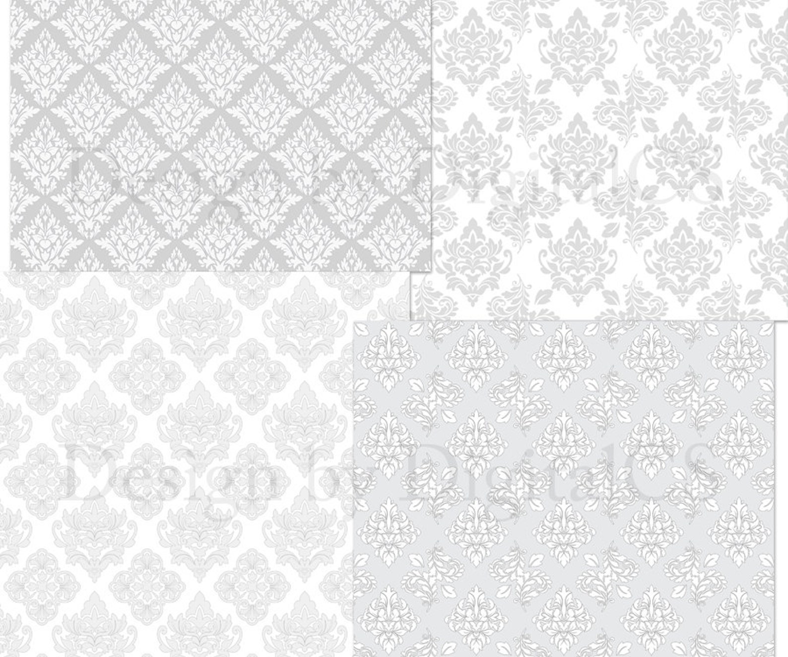 Silver Wedding Digital Paper Grey Wedding Paper Printable - Etsy