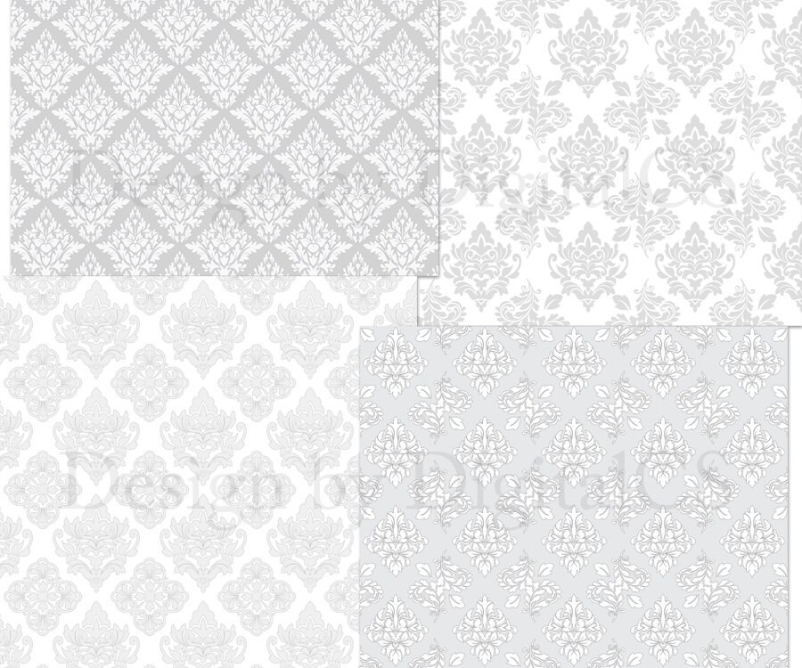 Silver Wedding Digital Paper Grey Wedding Paper Printable - Etsy