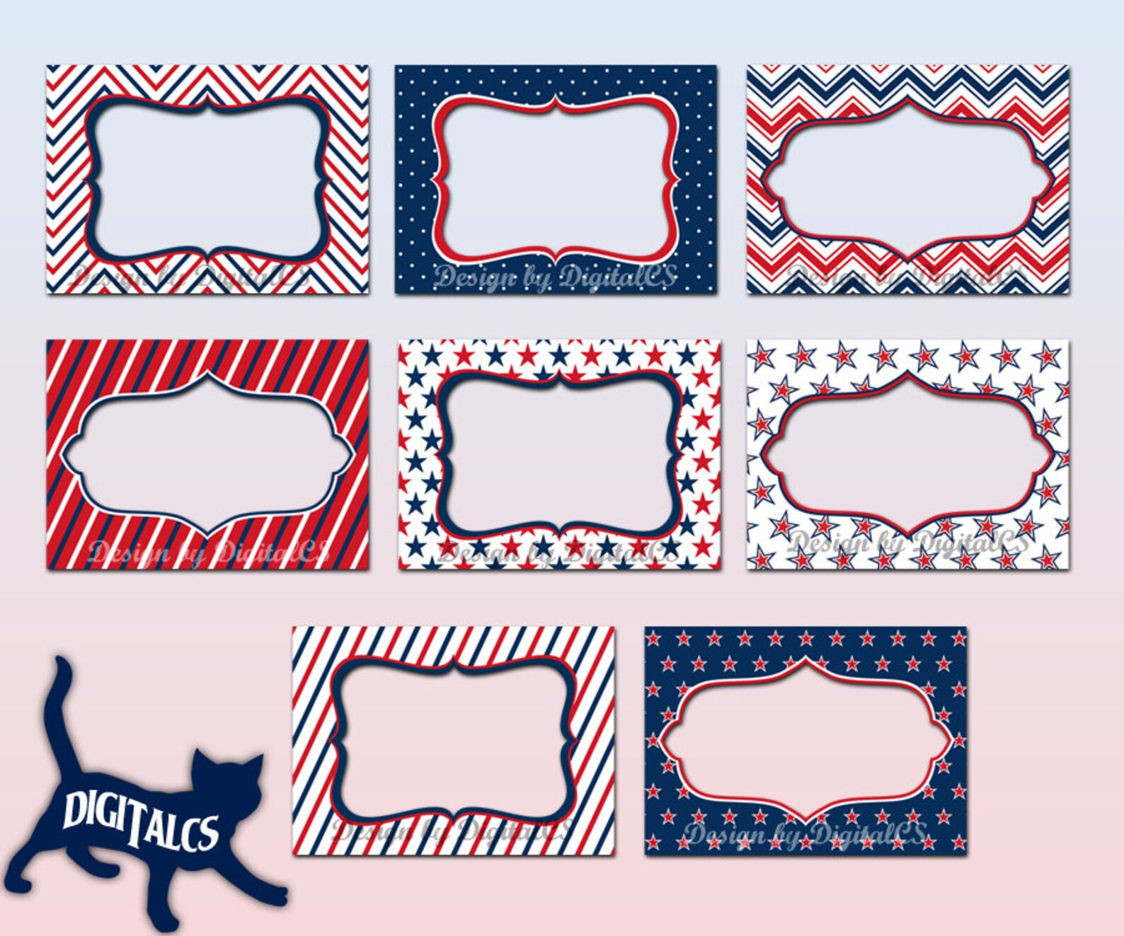 4th of July Clipart Frames Digital Frame Clipart Clip Art Independence ...