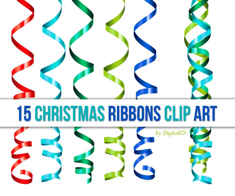 Christmas Clipart Christmas Ribbon Clipart Christmas Clip Art Digital ...