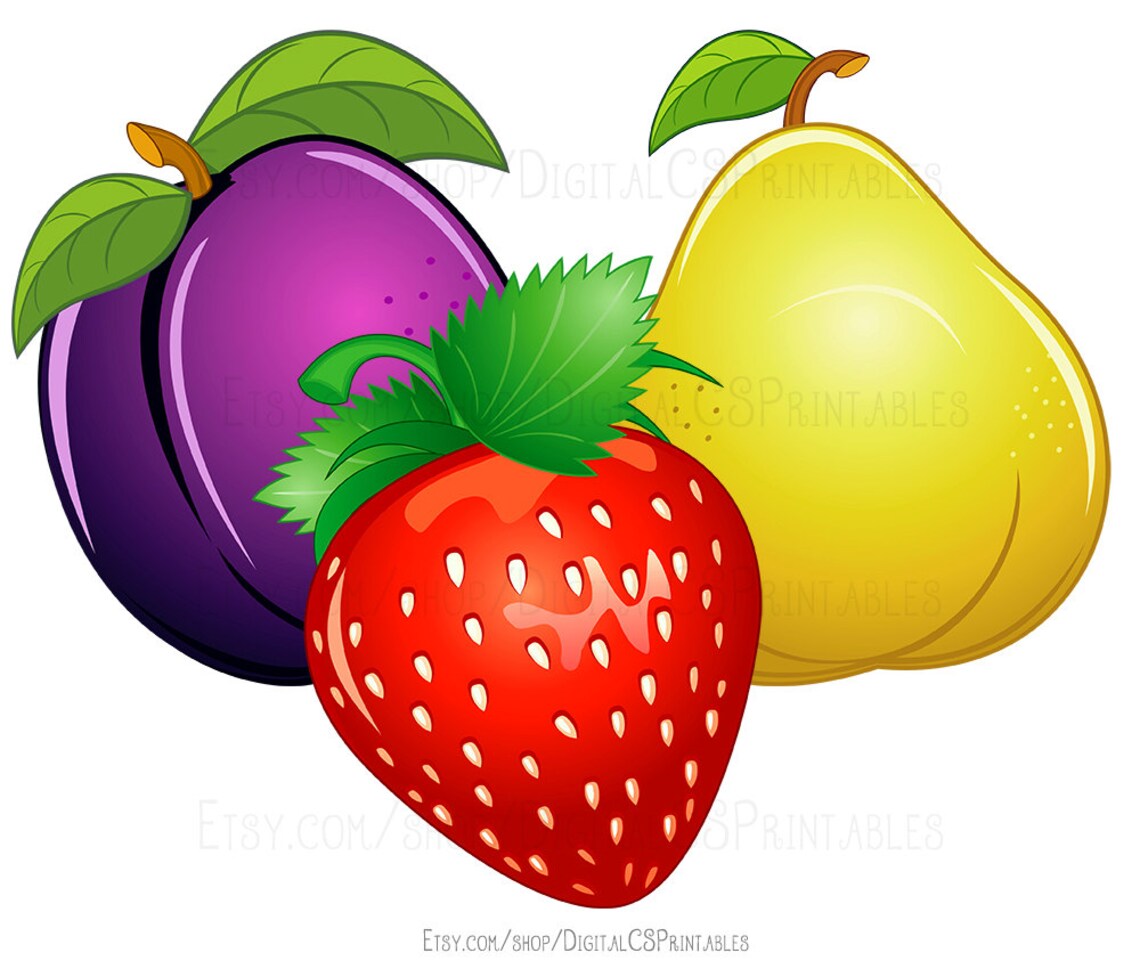 Fruit Clipart Cute Clipart Fruit Clip Art Food Clipart Cute Clip Art ...