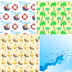 Cute Summer Digital Paper Summer Kids Digital Paper Beach Digital Paper ...