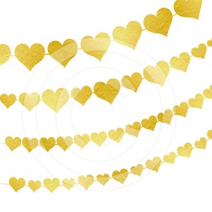Heart Clipart Valentines Day Clipart Love Clipart Bunting Gold Foil ...