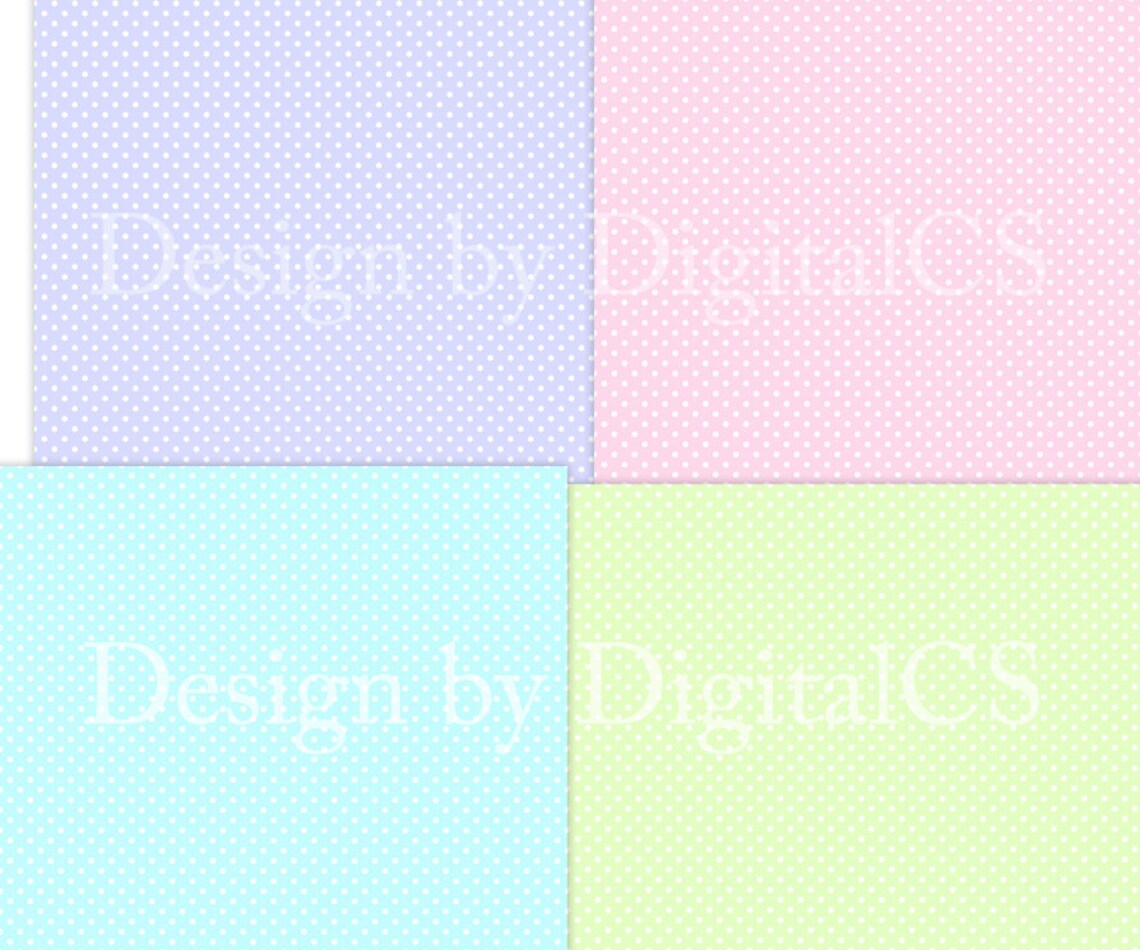 Polka Dot Digital Paper Pastel Digital Paper Polka Dot Paper Digital ...