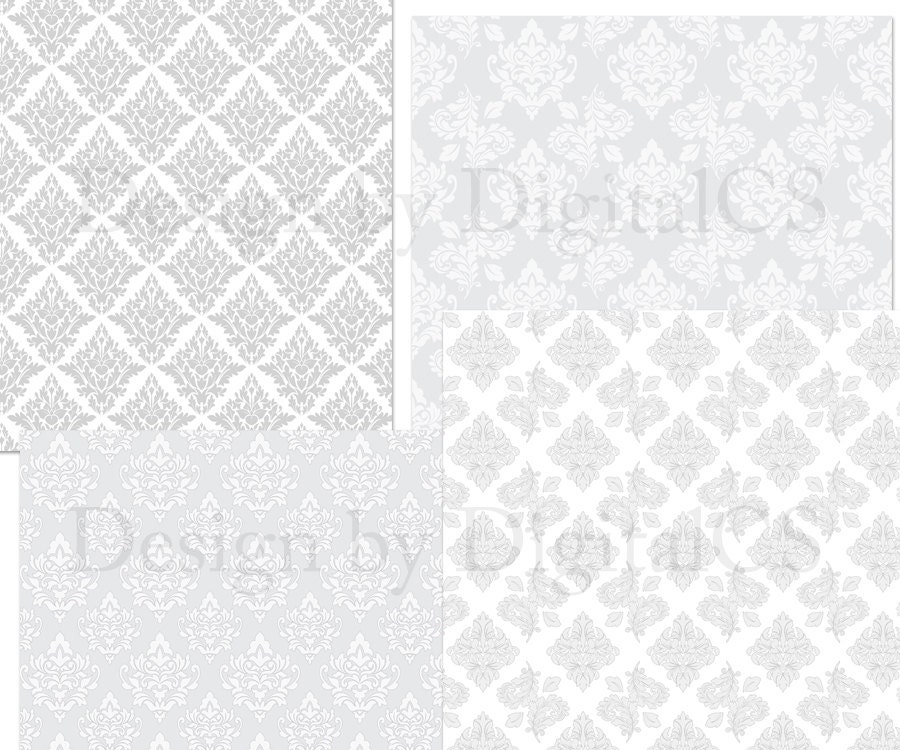 Silver Wedding Digital Paper Grey Wedding Paper Printable - Etsy