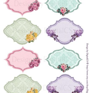 Shabby chic clipart frames clipart borders shabby chic tags | Etsy