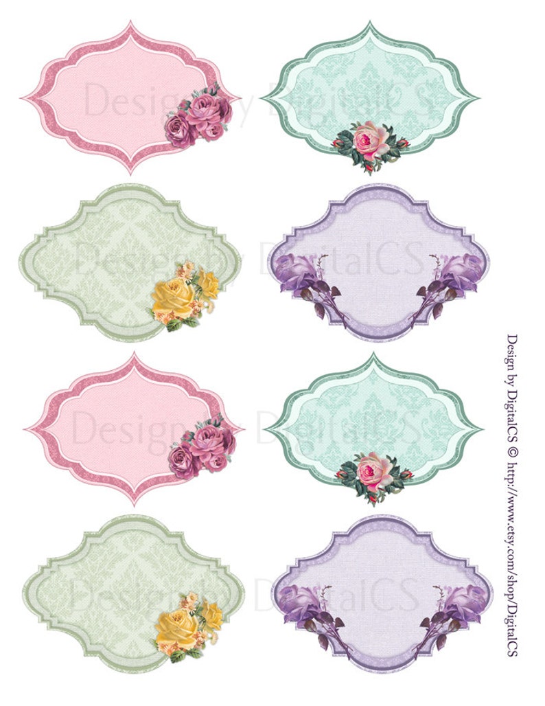 Shabby chic clipart frames clipart borders shabby chic tags - Etsy España