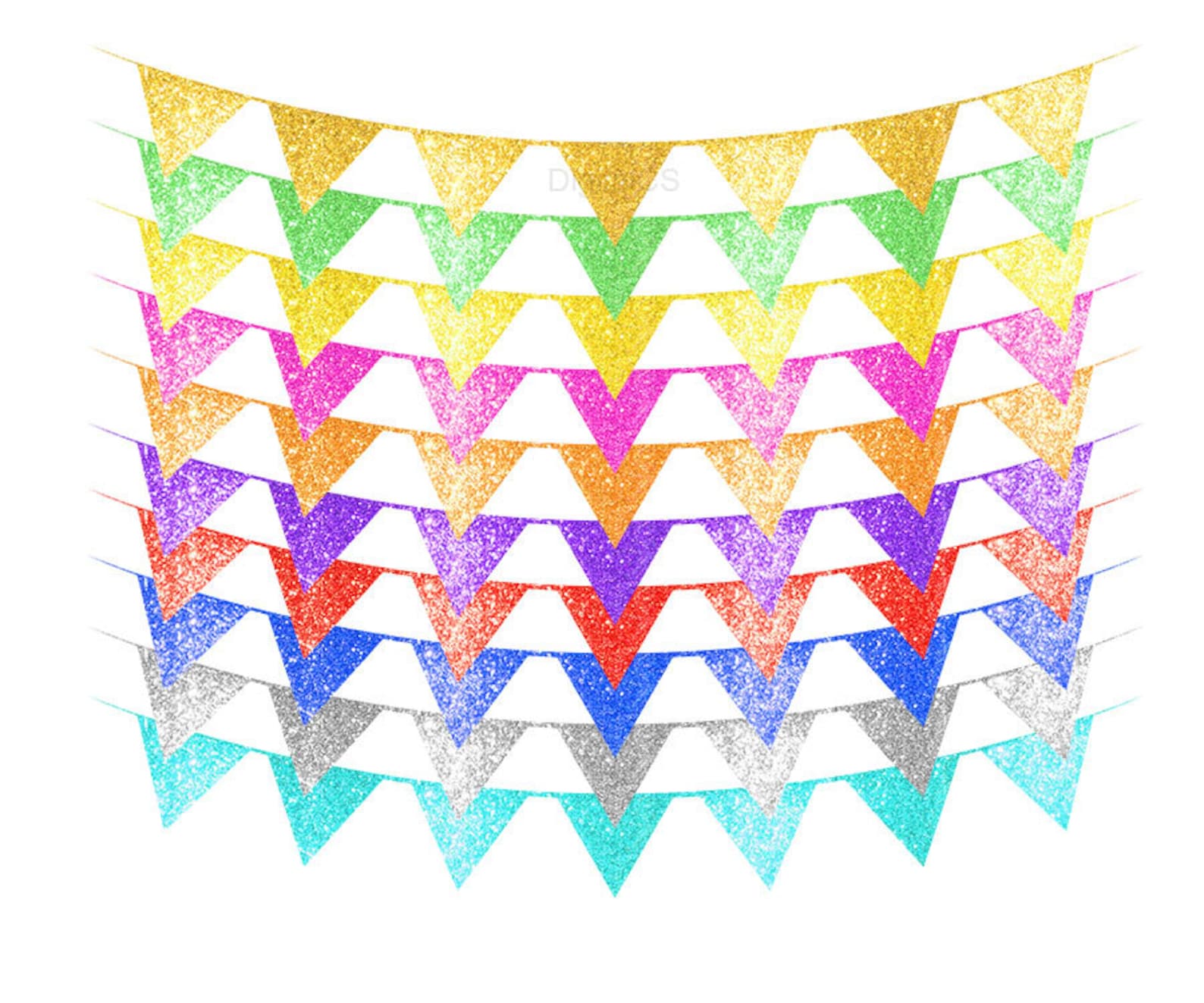 Glitter Bunting Clipart Bunting Clip Art Glitter Clipart Digital ...