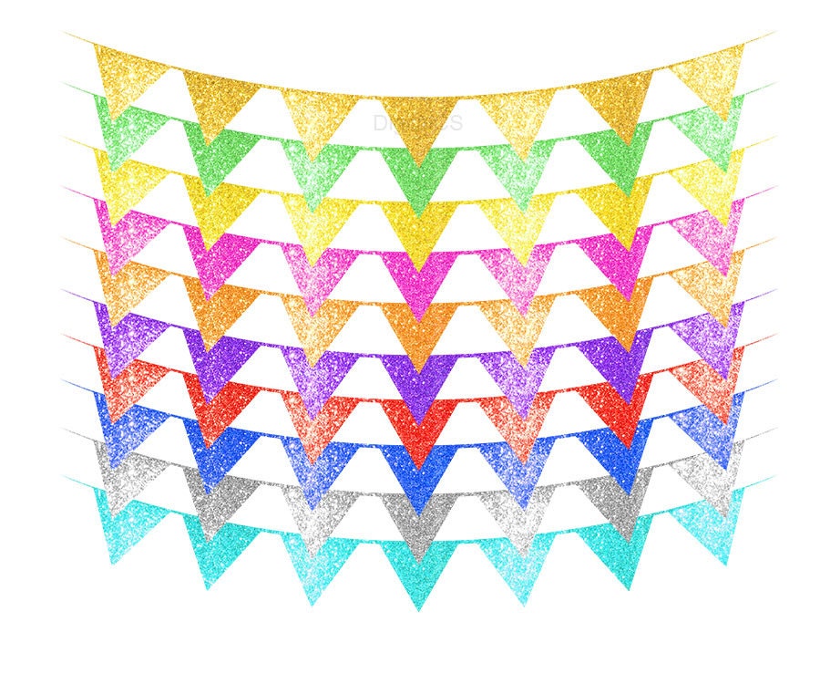 Glitter Bunting Clipart Bunting Clip Art Glitter Clipart Digital ...