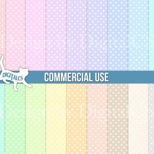 Polka Dot Digital Paper Pastel Digital Paper Polka Dot Paper Digital ...