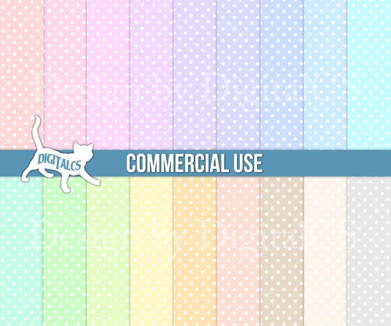 Polka Dot Digital Paper Pastel Digital Paper Polka Dot Paper Digital ...