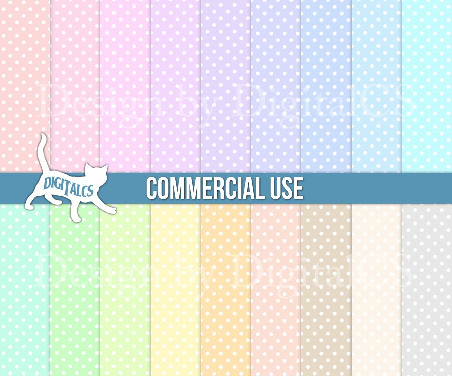 Polka Dot Digital Paper Pastel Digital Paper Polka Dot Paper Digital ...