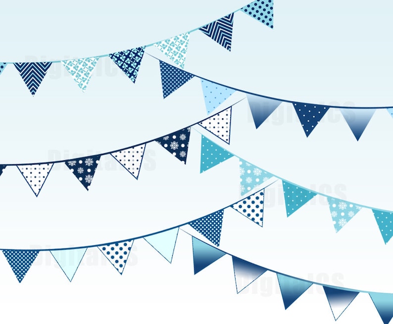 Blue Bunting Clipart Bunting Clip Art Commercial Use Blue Bunting ...