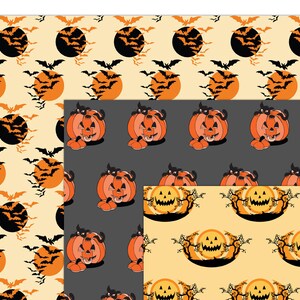 Halloween Digital Paper Halloween Scrapbook Paper Craft Paper Pumpkin ...