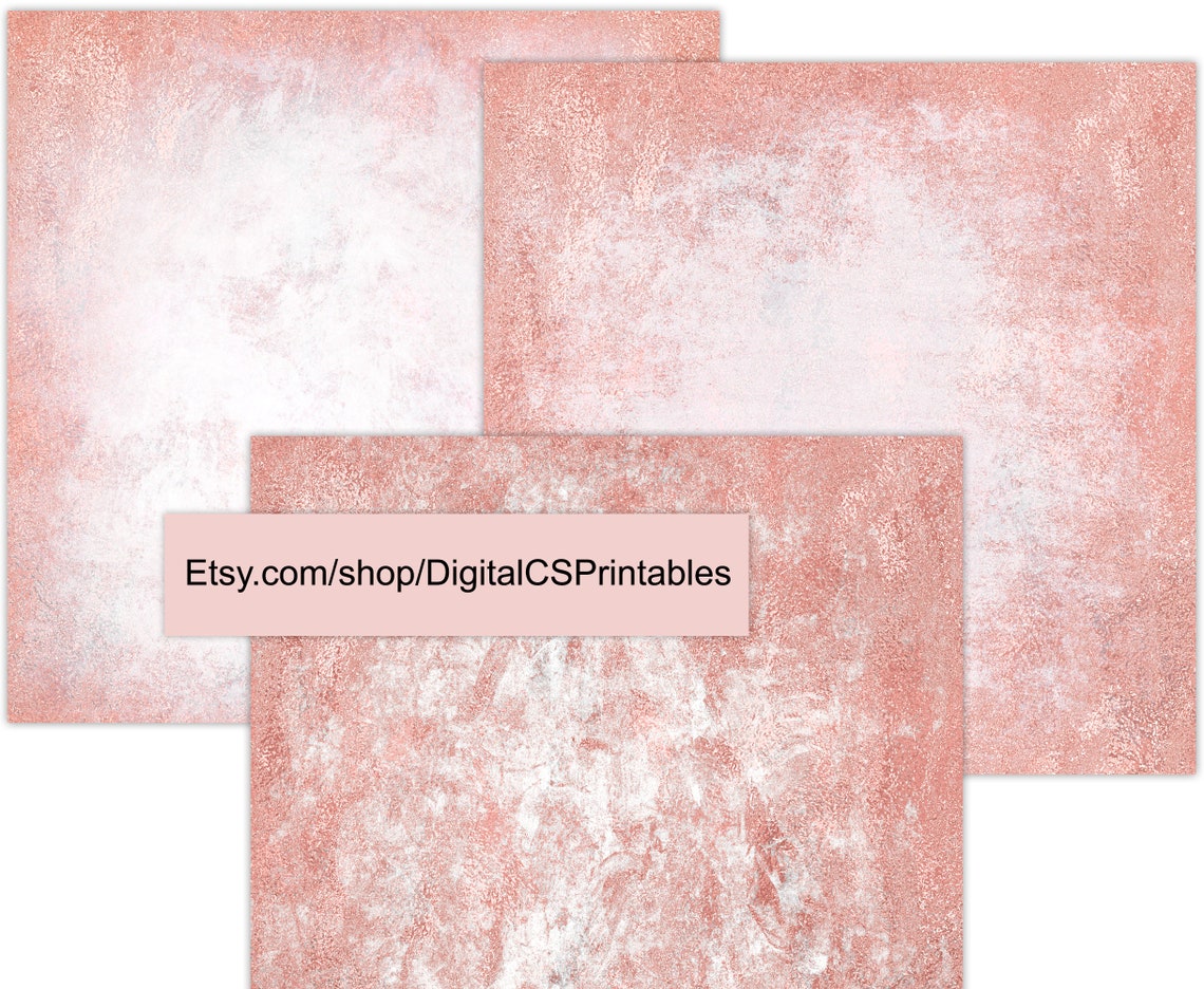 Rose Gold Digital Paper Gold Grunge Overlay Rose Gold Foil - Etsy