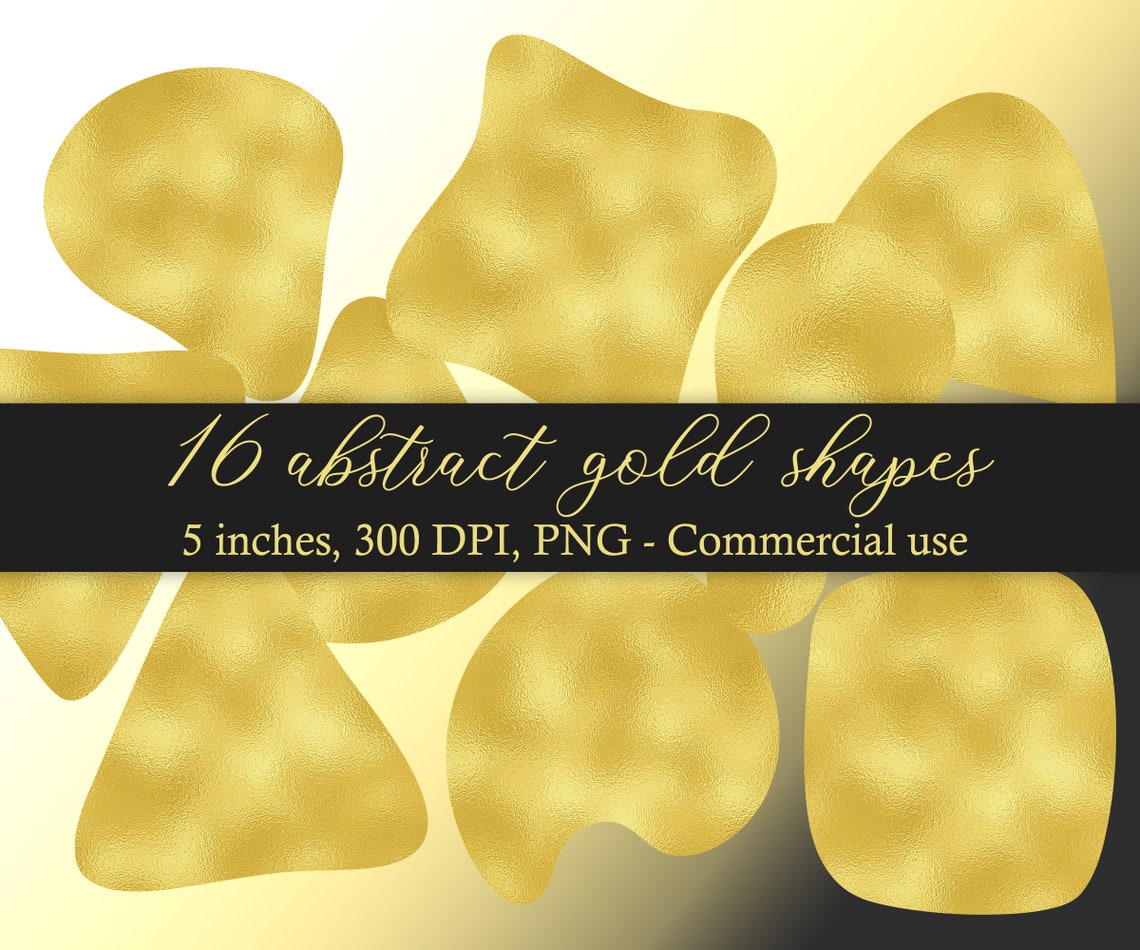 Gold Abstract Clip Art Abstract Shapes Clipart Modern Abstract - Etsy