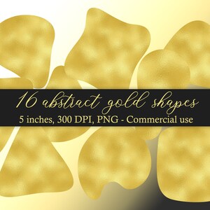 Gold Abstract Clip Art Abstract Shapes Clipart Modern Abstract Gold ...