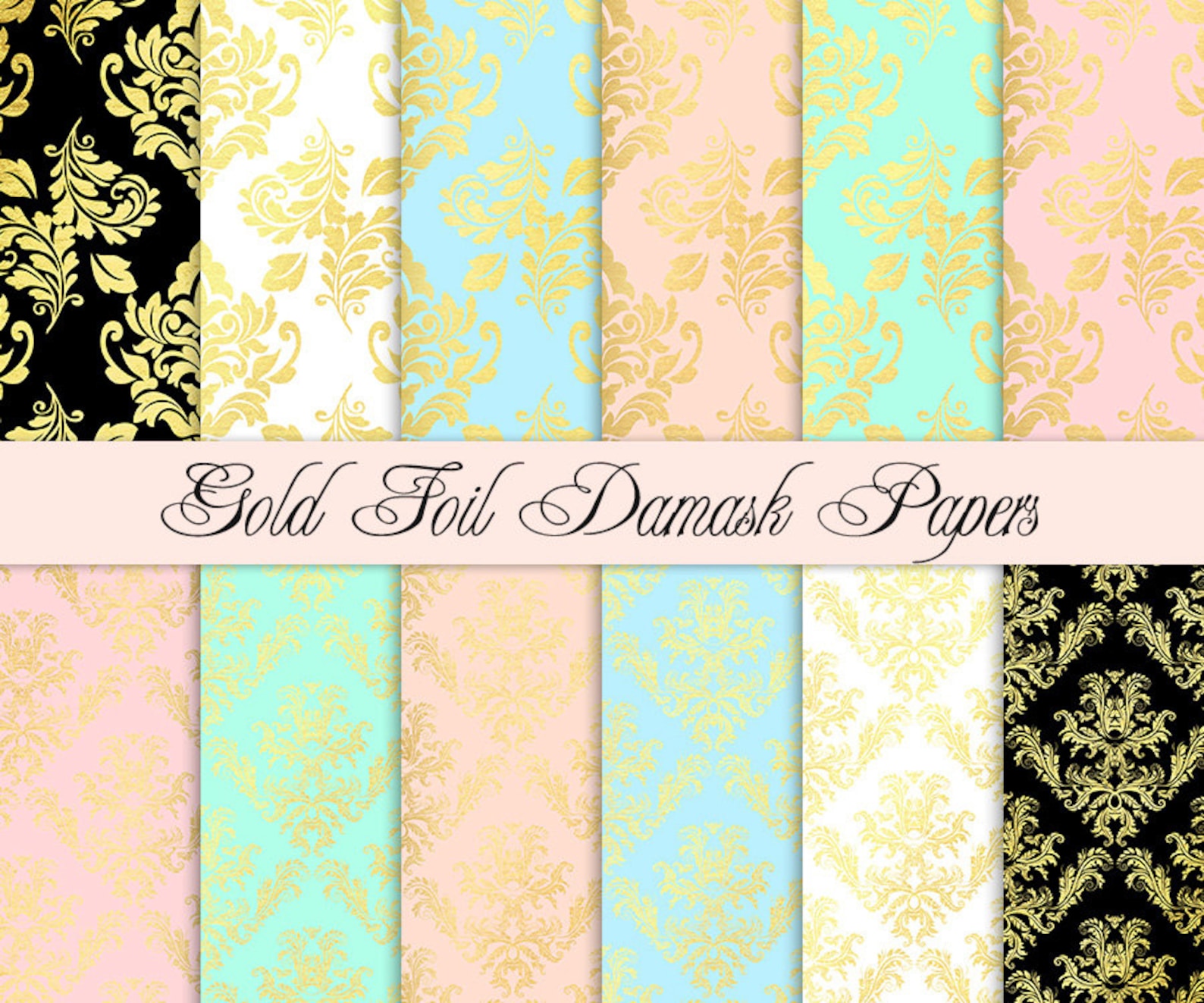Gold Foil Digital Paper Gold Digital Paper Gold Wedding - Etsy