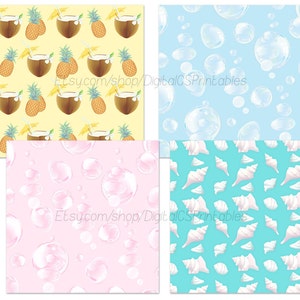 Summer Digital Paper Summer Beach Digital Paper Tropical Digital Paper ...
