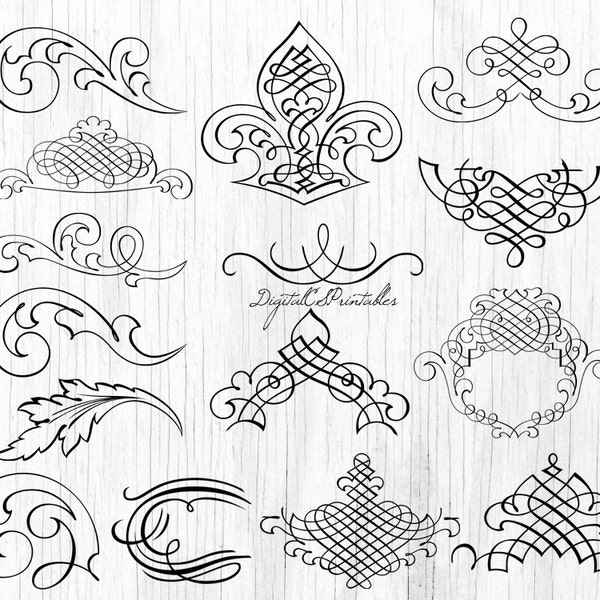 Flourish Clip Art - Etsy