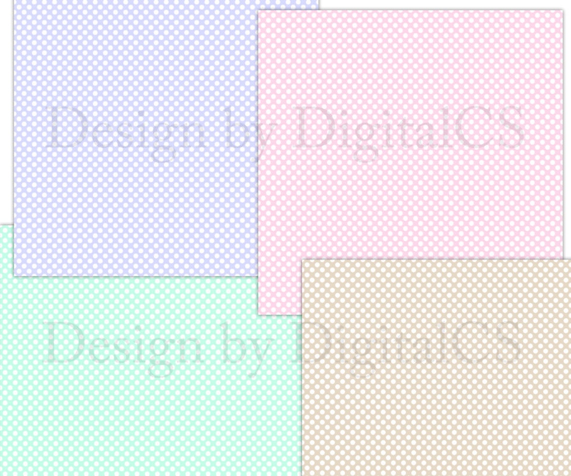 Polka Dot Paper Baby Digital Paper Polka Dot Digital Paper Pastel ...