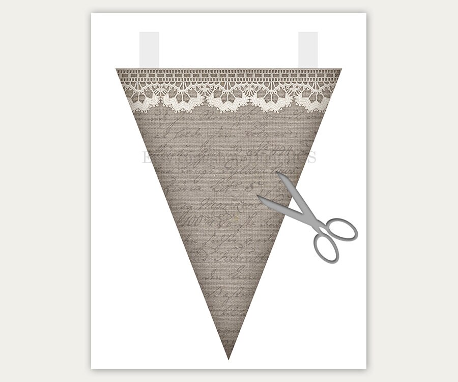 Printable Burlap Bunting Garland Rustic Bunting Banner Cottage Chic ...