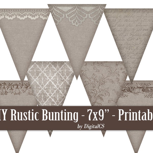 Rustic Bunting - Etsy
