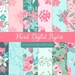 Floral Digital Paper Floral Flower Digital Paper Flower Summer Digital ...