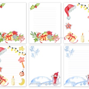 Printable Christmas Stationery Paper Christmas Writing Paper Digital ...