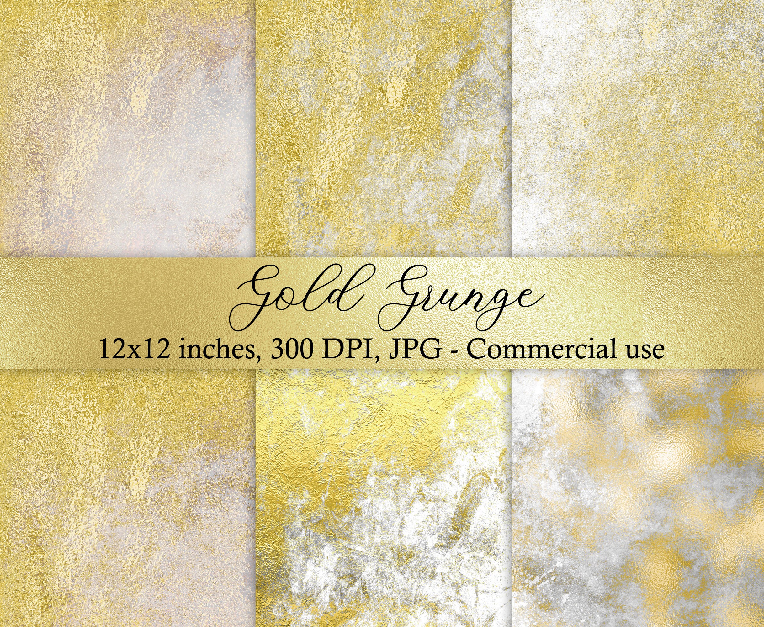 Gold Grunge Overlay Gold Digital Paper Gold Foil Digital Paper Gold ...