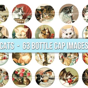 Cat Digital Collage Sheet Cat 1 Inch Digital Collage Sheet - Etsy