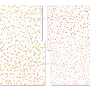 Confetti Digital Paper Gold and Pink Confetti Gold and Pink Digital ...