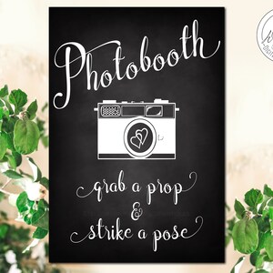 Wedding Photobooth Sign Instant Download Black Wedding Sign Chalk Board ...