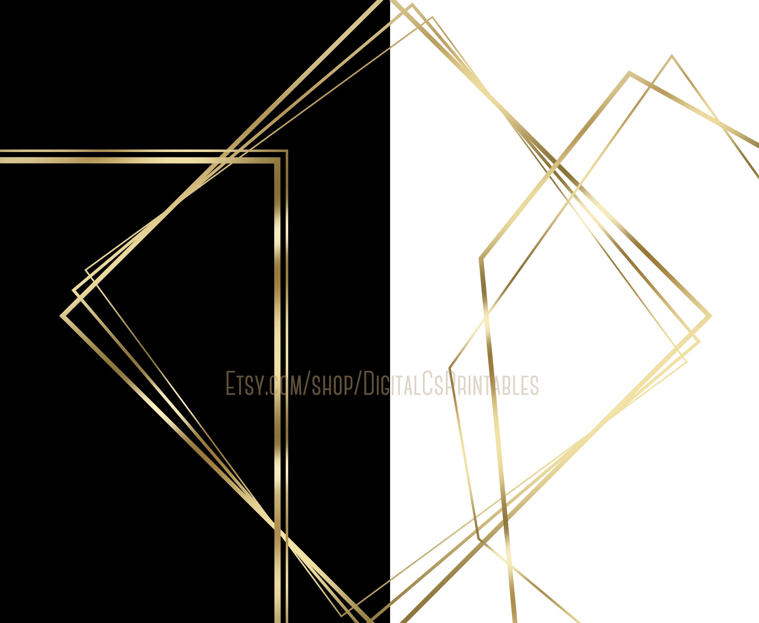 Gold Geometric Frame Clipart Gold Foil Frames Gold Frames PNG ...