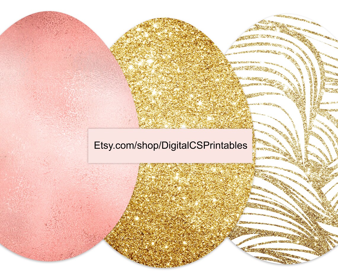 Gold Foil Easter Egg Clip Art Rose Gold Easter Egg PNG Commercial Use ...