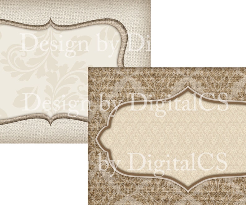 Burlap Digital Labels and Frames Digital Label Digital Tag - Etsy