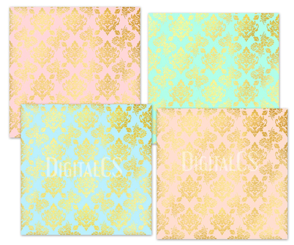 Gold Foil Digital Paper Gold Digital Paper Gold Wedding | Etsy