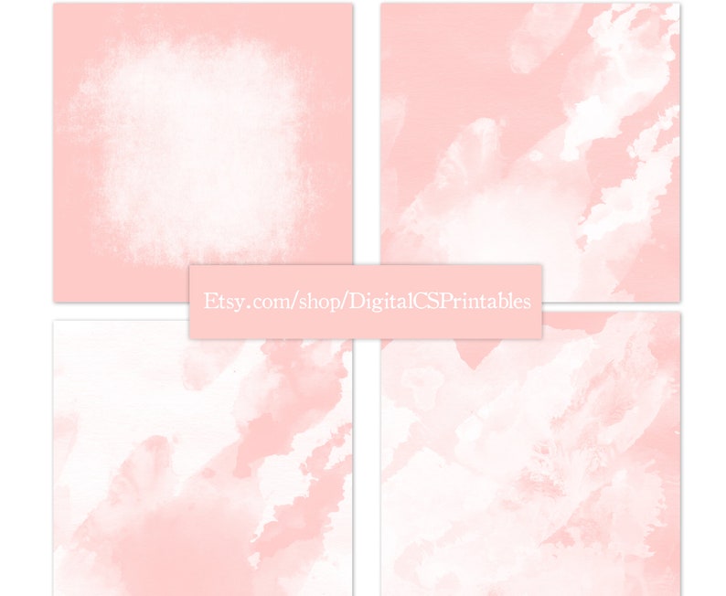 Blush Digital Paper Pastel Pink Watercolor Papers Commercial Use ...