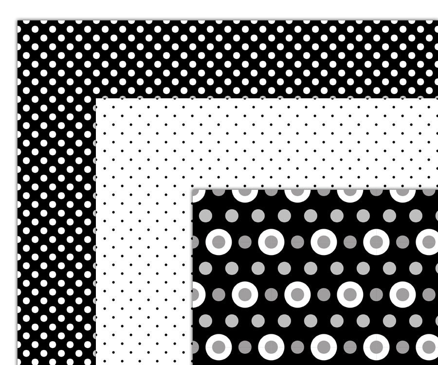 Chevron Digital Paper Black and White Digital Paper Polka Dots Digital ...
