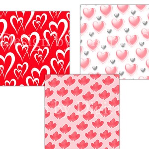 Hearts Digital Paper Hearts Valentines Day Digital Paper Digital Paper ...