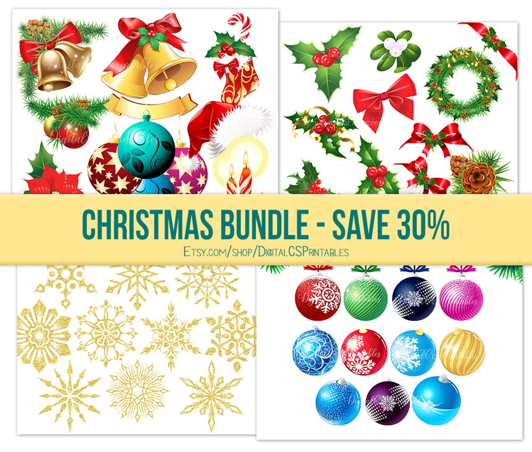 SALE Christmas Clipart Holiday Clipart SALE 30% off Commercial Use ...